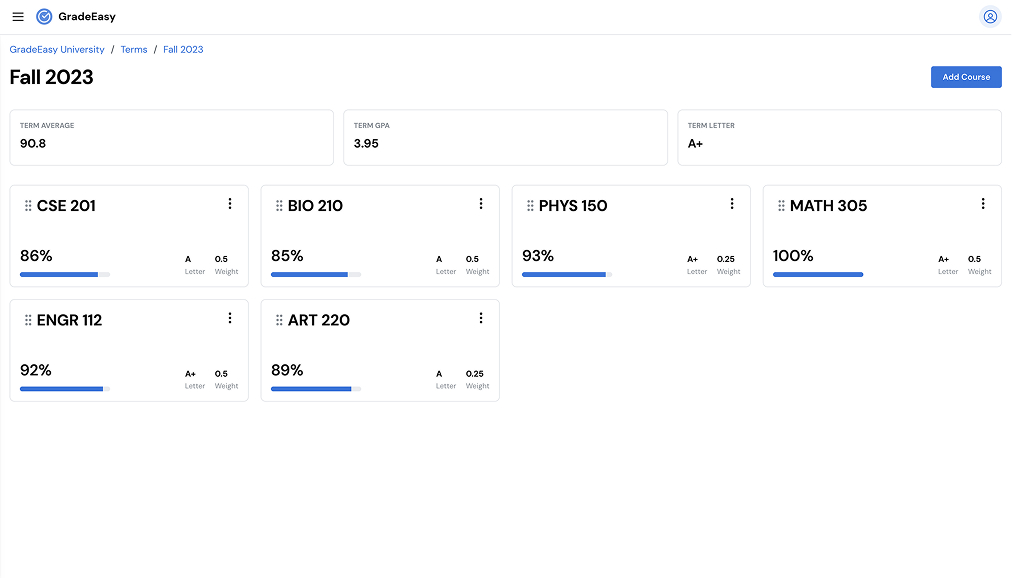 GradeEasy - Free grade tracker and calculator